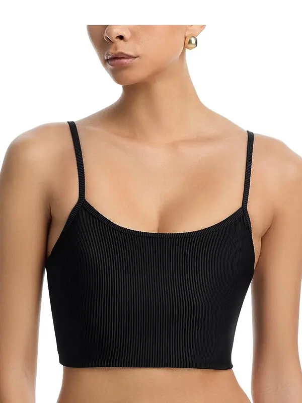 Beach Riot Elara Soft Rib Bikini Top - Black