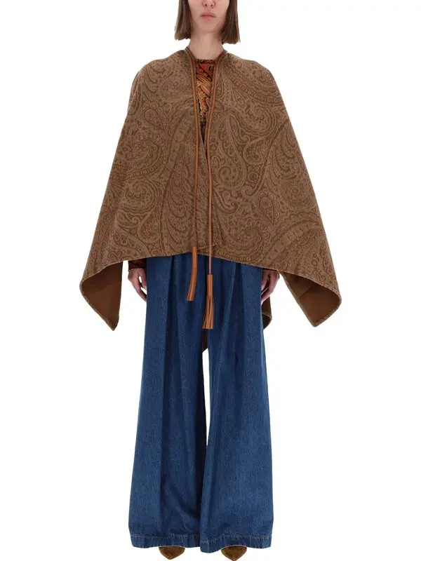 Etro Wool And Cashmere Cape - Brown