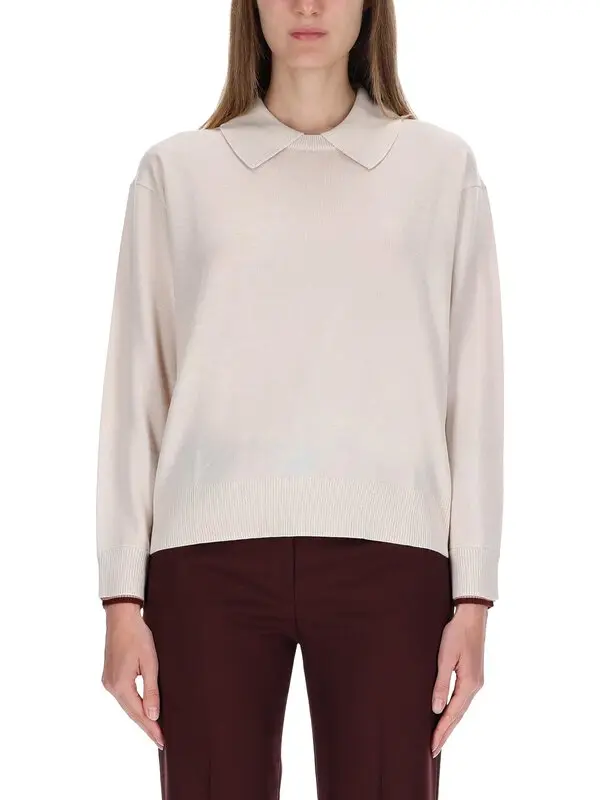 Paul Smith Knitted Collar Sweater - Beige