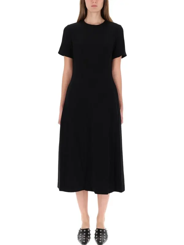 Theory Midi Dress In Admiral Crêpe - Black