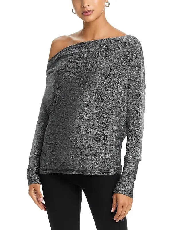 SIX FIFTY Metallic Threaded Top - Silver