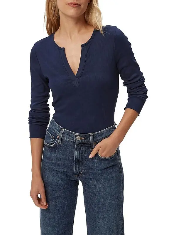Michael Stars Salem Mixed Placket Henley Tee - Nocturnal