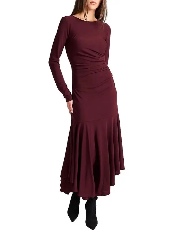 Santorelli Abigail Long Sleeve Hi-lo Dress - Raisin