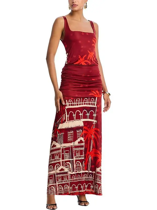 Johanna Ortiz Plant Of Joy Maxi Dress - Wine/red