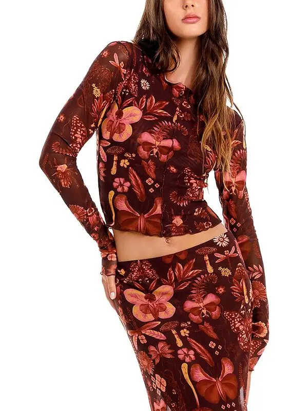 Agua Bendita Liana Ambar Mesh Top - Multi