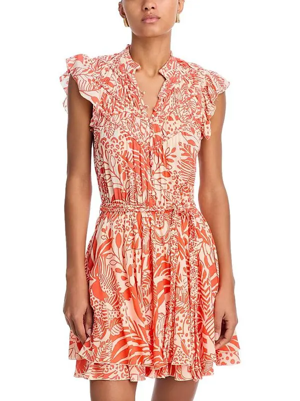 Poupette St Barth Callie Mini Dress - Orange Toucan