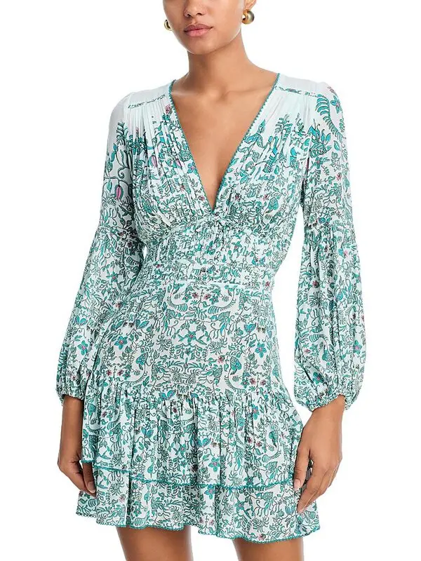 Poupette St Barth Chiarra Mini Dress - Green Tiare