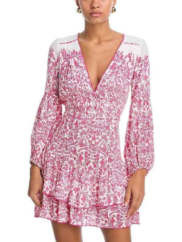 Poupette St Barth Chiarra Mini Dress - Pink Tiare