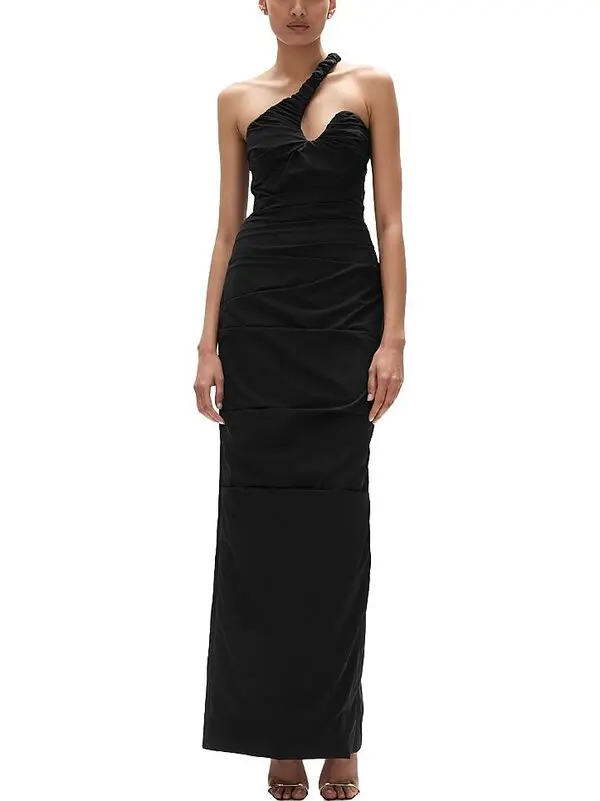 Rachel Gilbert Freda Ruched Gown - Black
