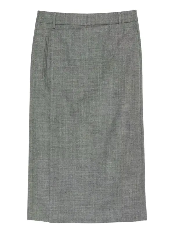 Tibi Midi Skirt With Back Slit - Grey
