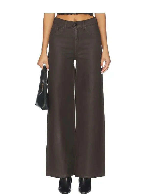 DL1961 Hepburn High-rise Wide Leg Jeans - Walnut Coated