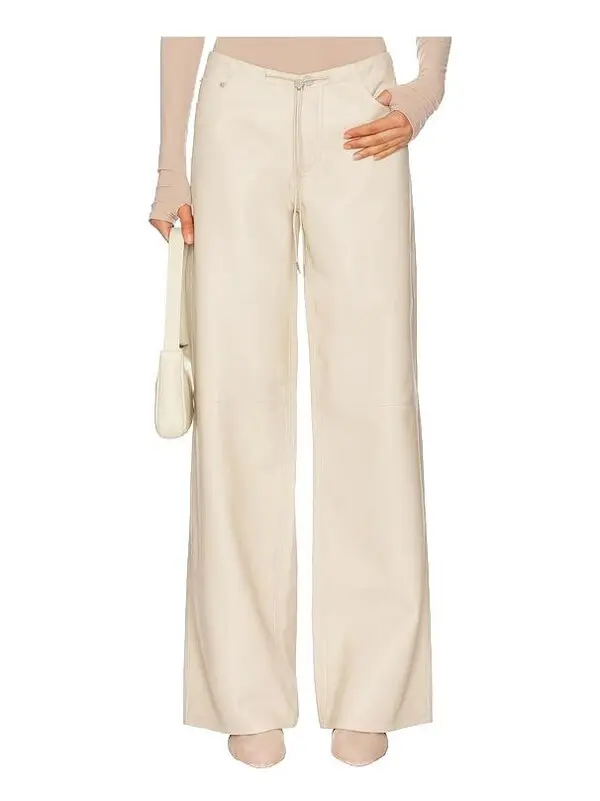 Still Here Cool Wide Leg - Beige Leather