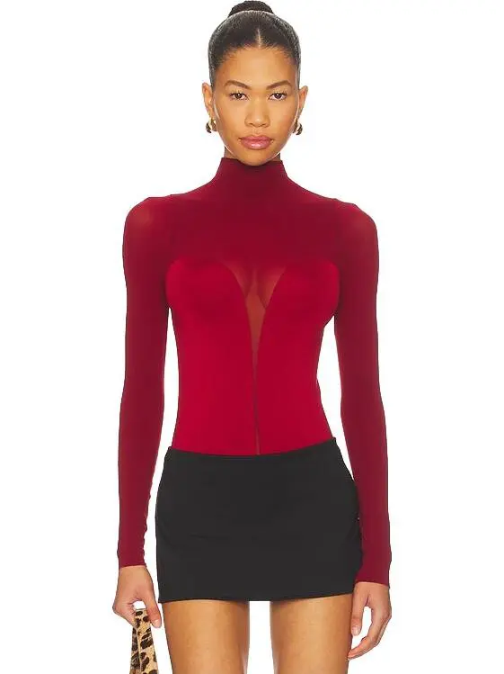Wolford Bustier Bodysuit - Crimson