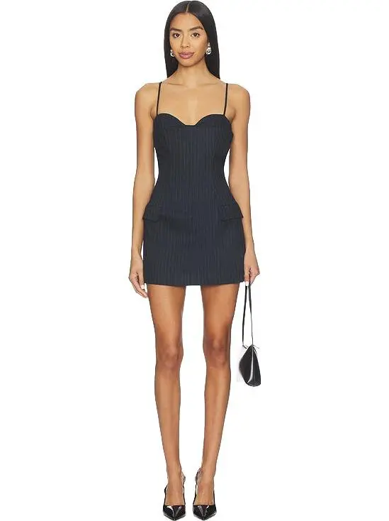 LOVERS AND FRIENDS Denise Mini Dress - Navy Pinstripe