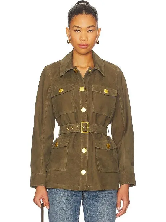 L'Agence Ishani Belted Jacket - Olive