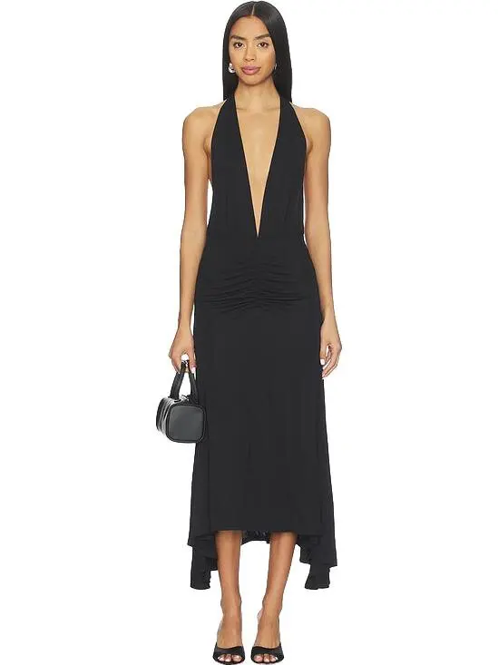 WeWoreWhat Halter Midi Dress - Black