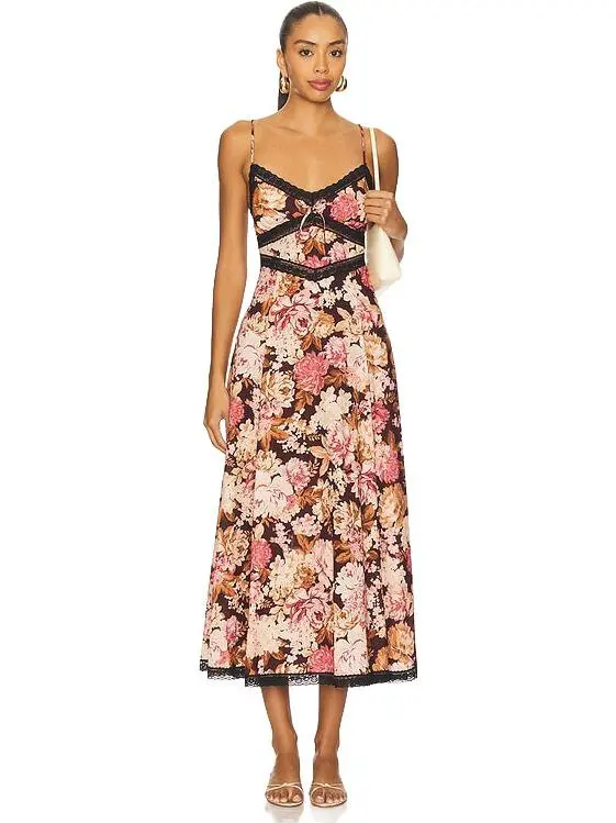 Tularosa Klara Midi Dress - Mauve Floral Multi