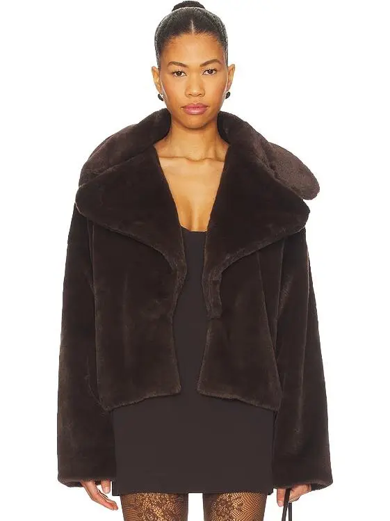 Superdown Willow Faux Fur Coat - Brown