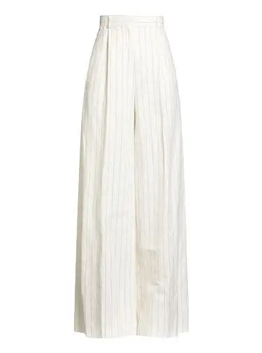 Max Mara Wide-leg Pinstriped Pants - White