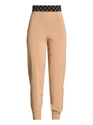 Elisabetta Franchi Knitted Two-tone Relaxed Fit Joggers - Camel