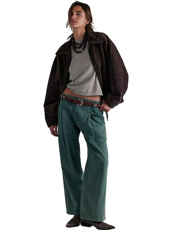 Free People We The Free Full Effect Utility Pants - Aged Green