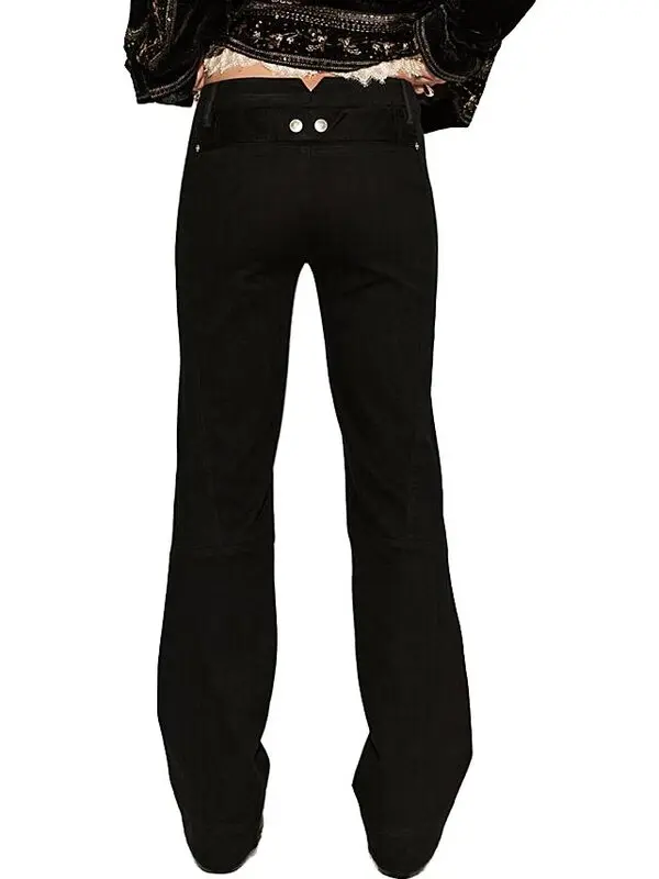Free People We The Free Hot Take Low-rise Slim Flare Pants - Black