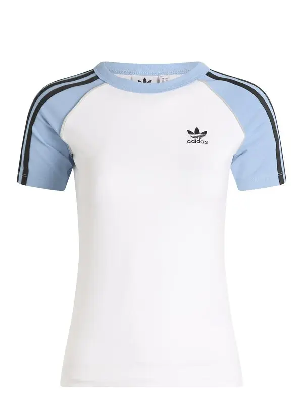 Adidas Adicolor 3-stripes Raglan Slim T-shirt - White/ash Blue