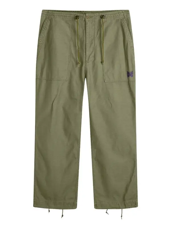 Needles Reversed Sateen String Fatigue Trousers - Olive