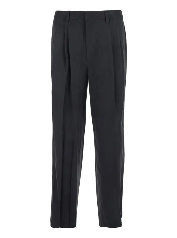 DUNST Tailored Pleated Trousers - Black