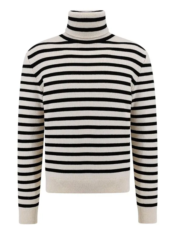 Celine Wool And Cashmere Striped Sweater - White