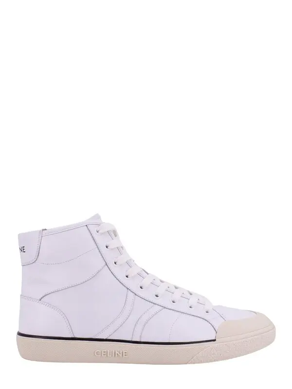 Celine Leather High-top Sneakers - White