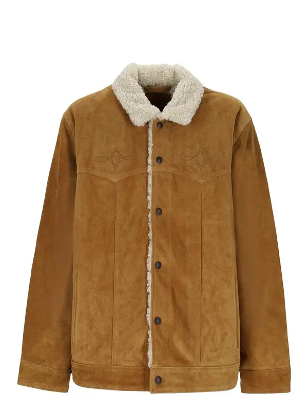 LEVI'S Suede Jacket With Faux Fur Lining - Beige
