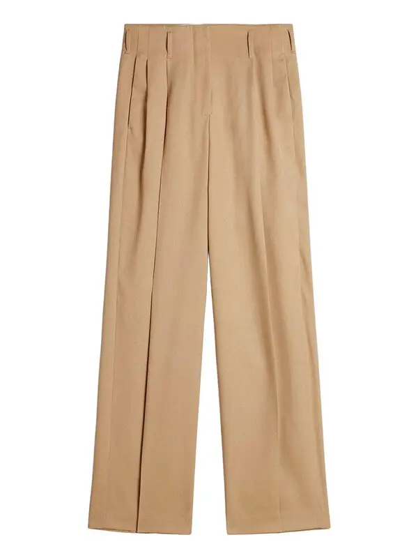 GOLDEN GOOSE Flavia Virgin Wool Trousers - Beige