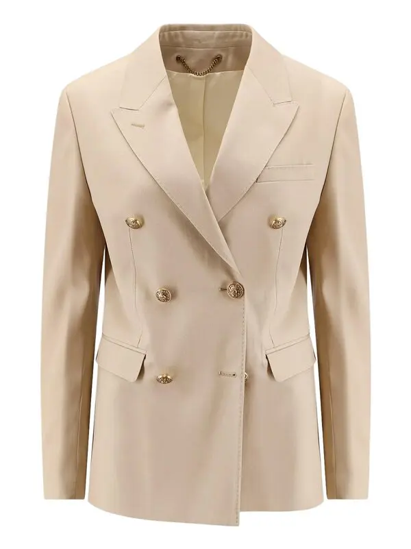 GOLDEN GOOSE Virgin Wool Double-breasted Blazer - Beige