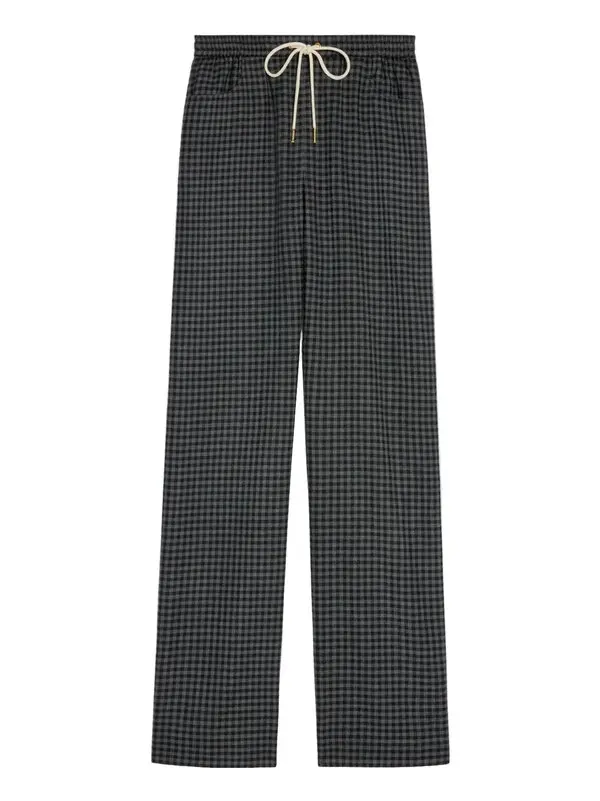 Celine Madras Wool And Cashmere Jogger Trousers - Grey