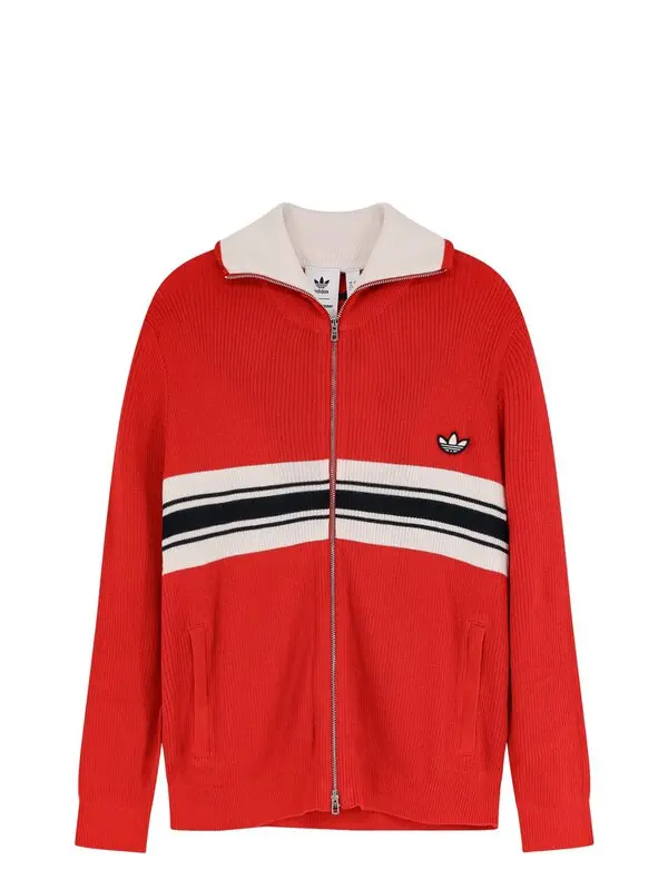 WALES BONNER X ADIDAS Ribbed Long Sleeve Sweatshirt - Red