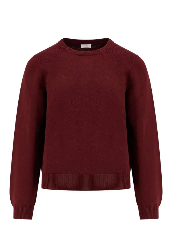 Celine Cachemire Sweater With Logo - Red
