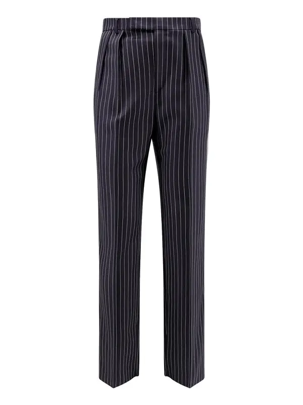 Celine Pinstriped Wool Trousers - Blue
