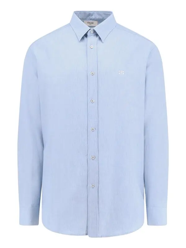 Celine Wide Fit Cotton Shirt - Blue