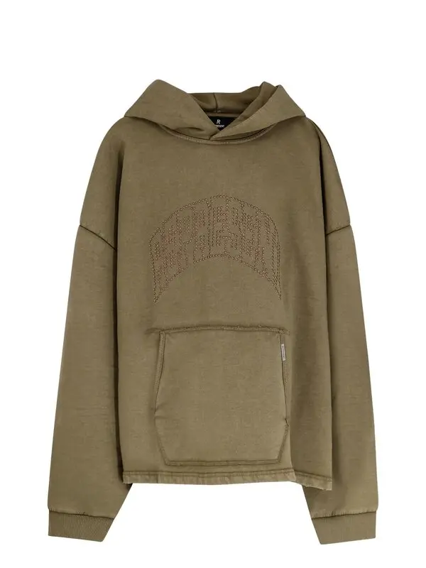REPRESENT Cotton Embellished Hoodie - Green