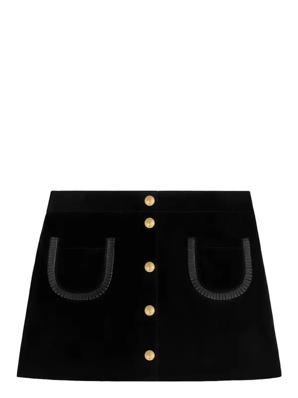 Celine Suede Miniskirt - Black