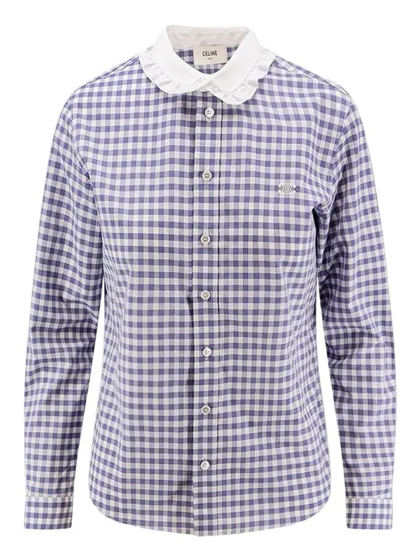 Celine Vichy Cotton Shirt - Blue
