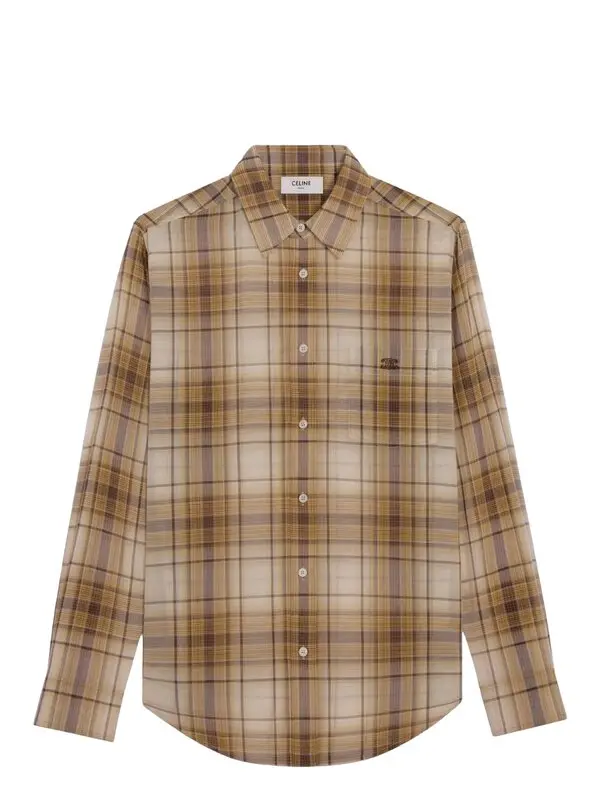 Celine Checked Cotton Shirt - Beige