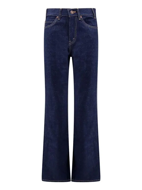 Celine Cotton Jeans With Leather Patch - Blue