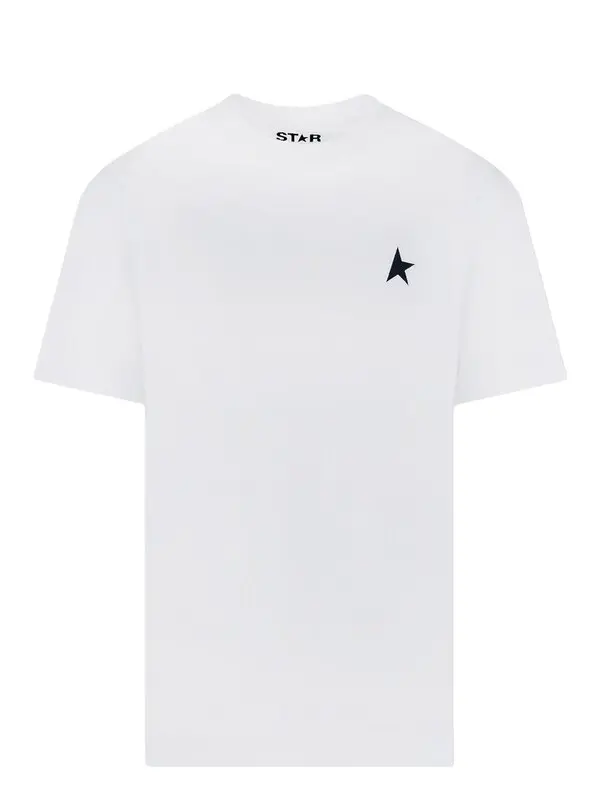 GOLDEN GOOSE Cotton Tshirt With Logo Print - White