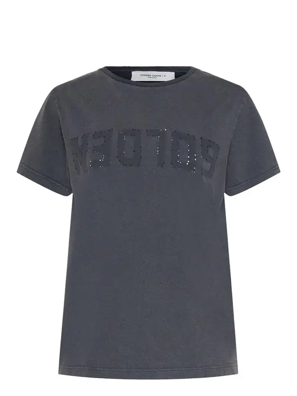 GOLDEN GOOSE Distressed Cotton T-shirt - Grey