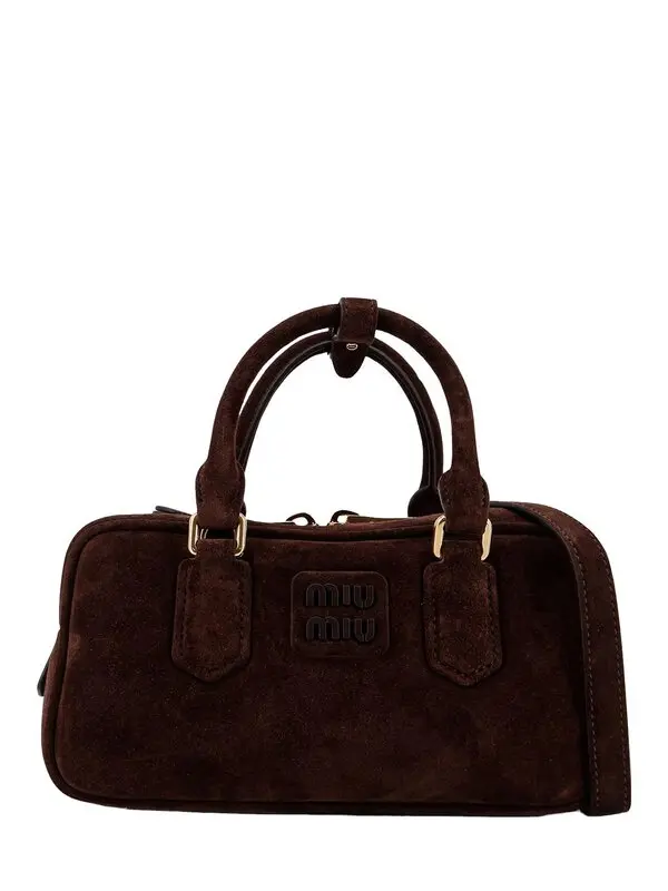 Miu Miu Arcadie Suede Shoulder Bag - Brown