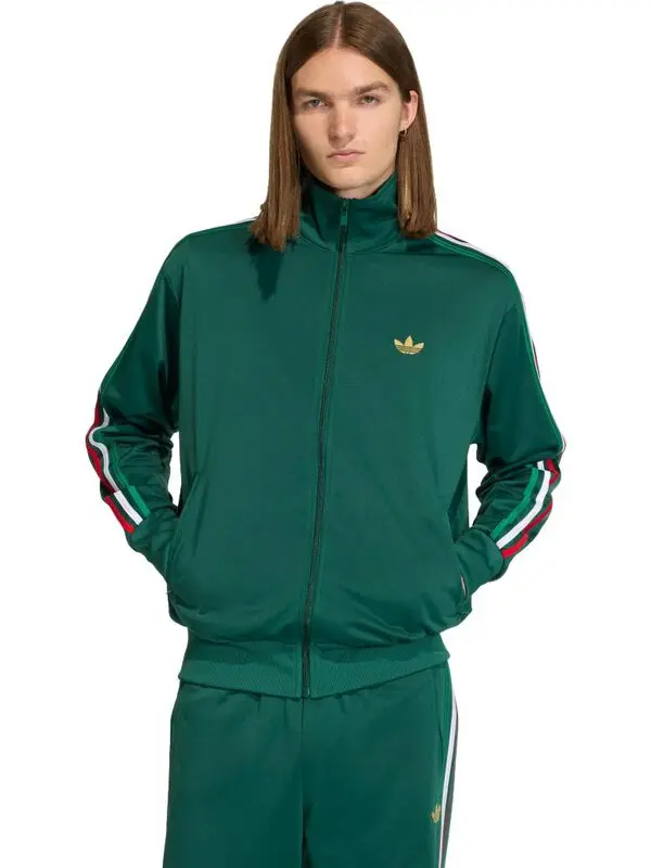 Adidas Firebird Track Top - Team Dark Green / Bold Green / White