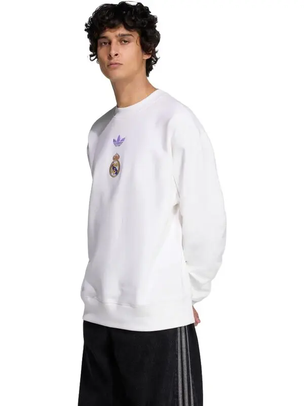 Adidas Real Madrid Lfstlr Crew Sweatshirt - White