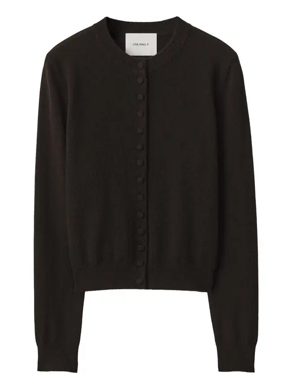 LISA YANG Wilona Cashmere Cardigan - Dark Brown